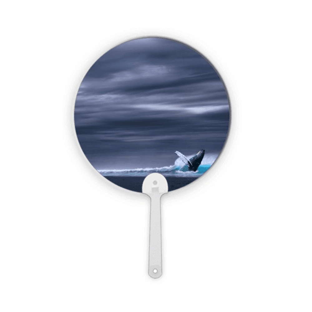 Ocean Humpback Fish Science Nature Picture Plastic Round Handheld Fan ...