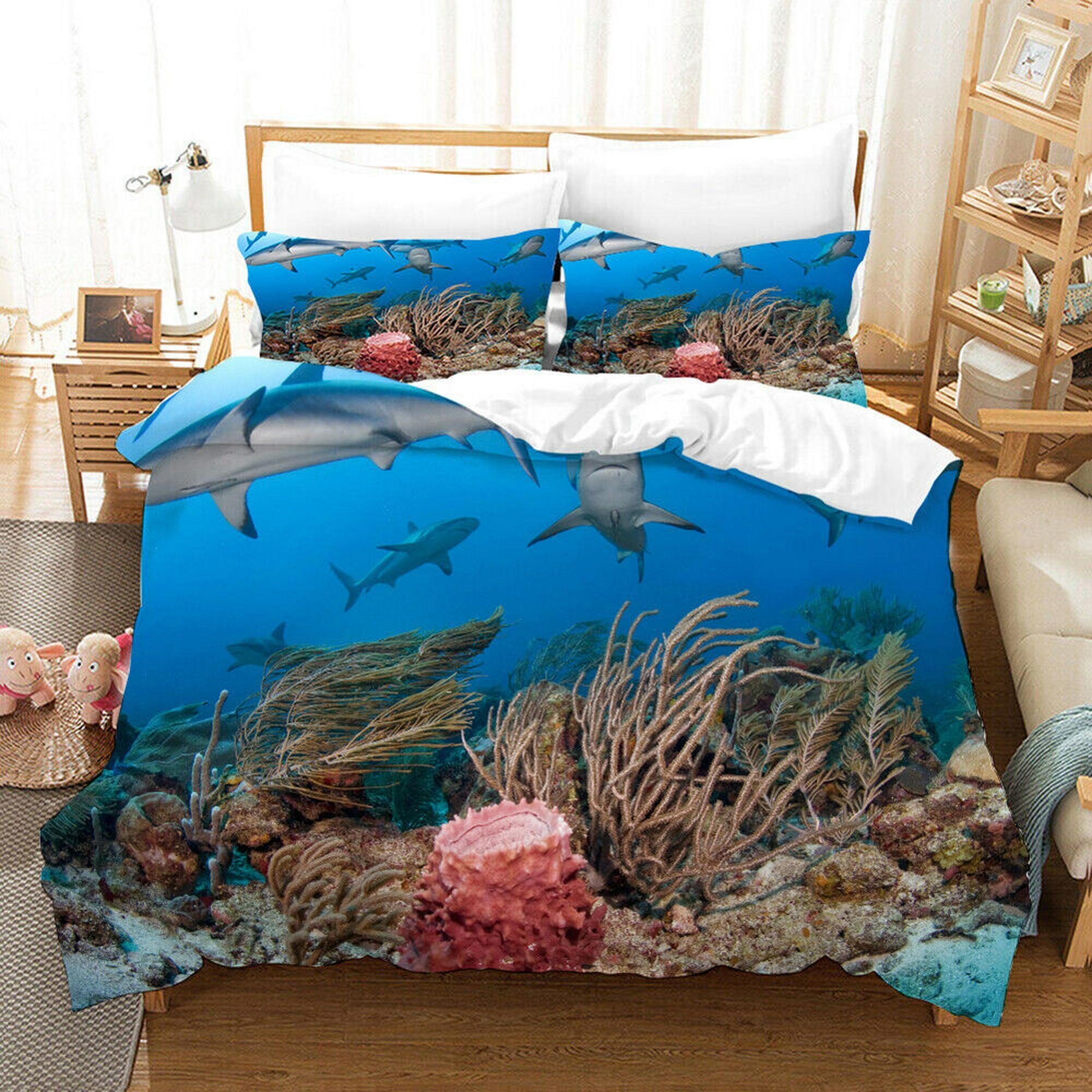 Ocean-Inspired Deep-Sea Bedding Set: Full Queen Comforter Quilt Cover ...