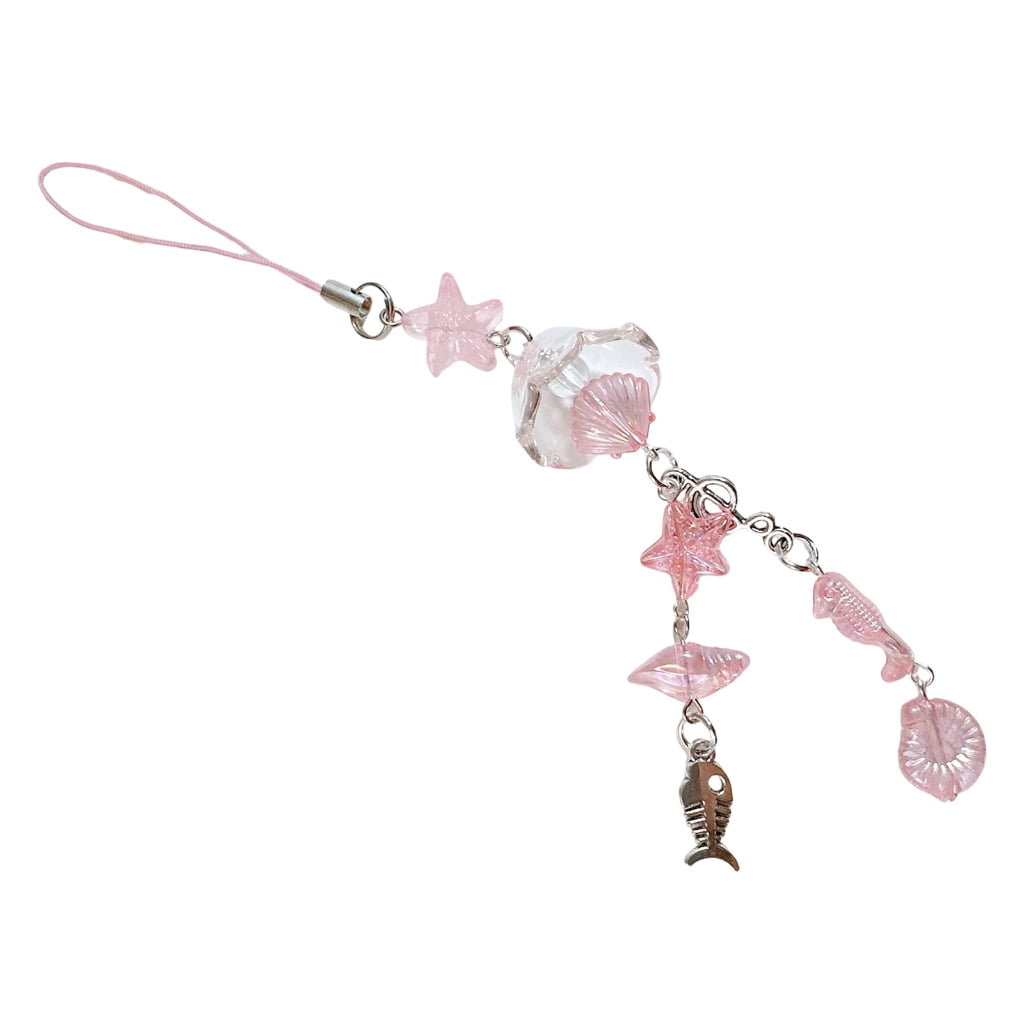 Ocean Inspired Fish And Shell Beaded Phone Charm Accessory For A Unique ...