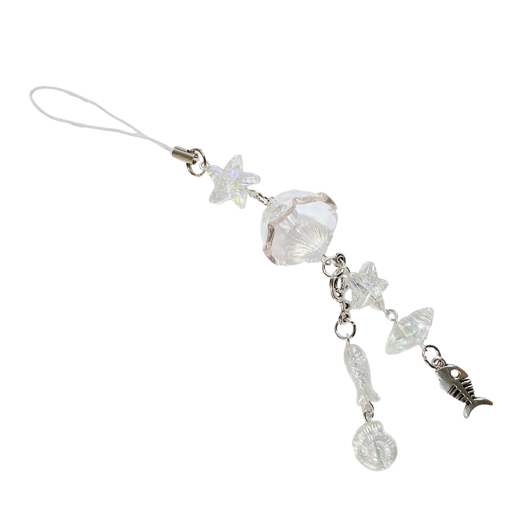 Ocean Inspired Fish And Shell Beaded Phone Charm Accessory For A Unique ...