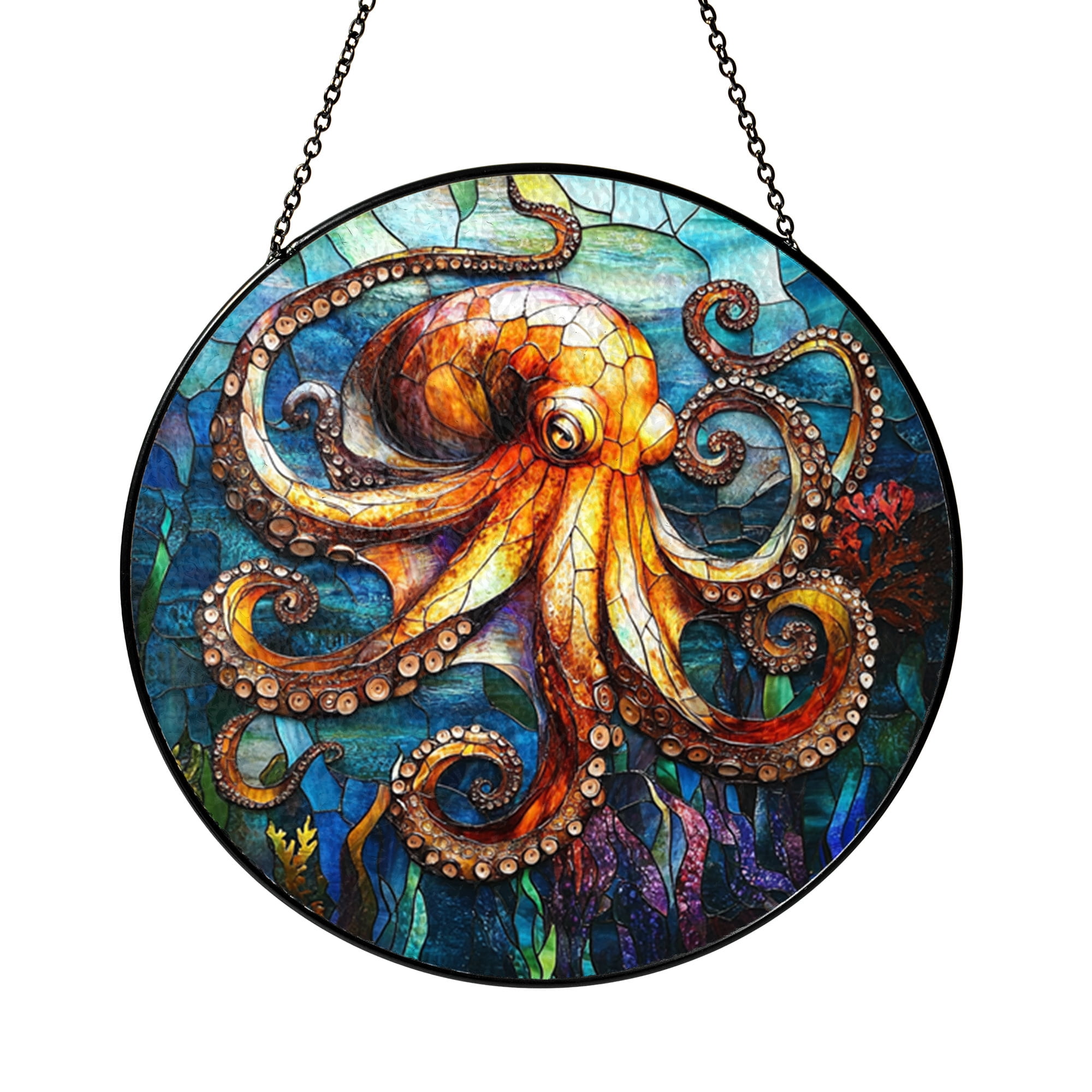 Ocean Inspired Marine Creature Window Hanging – Glass Art - Walmart.com