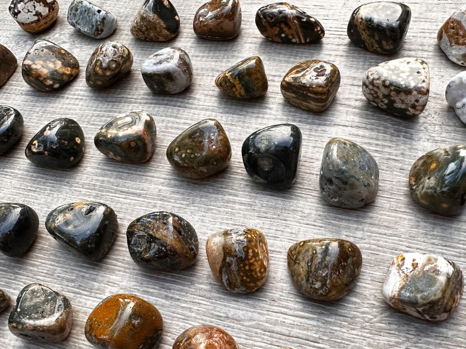 Ocean Jasper Tumbled Stones, 0.75-1 inch - Dispelling Fear and Anxiety ...