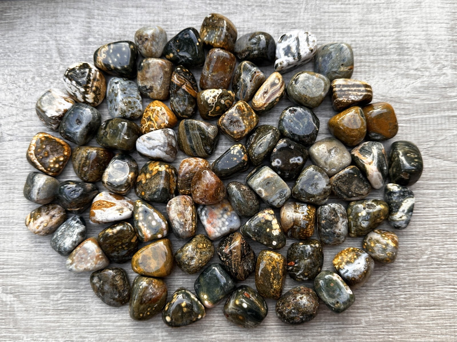Ocean Jasper Tumbled Stones, 0.75-1 inch - Dispelling Fear and Anxiety ...