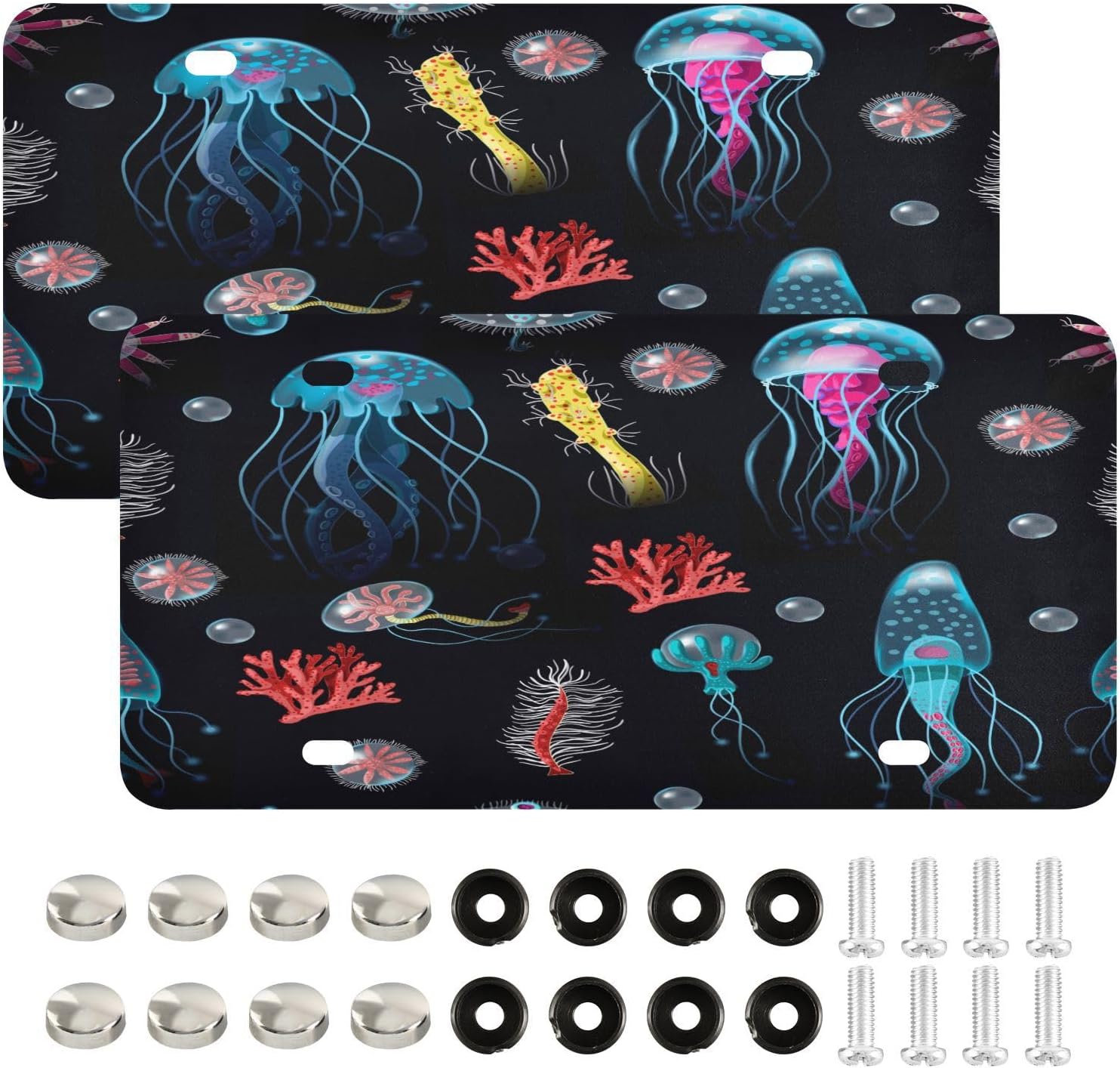 Ocean Jellyfish Corals Seaweed License Plates Front License Plate ...