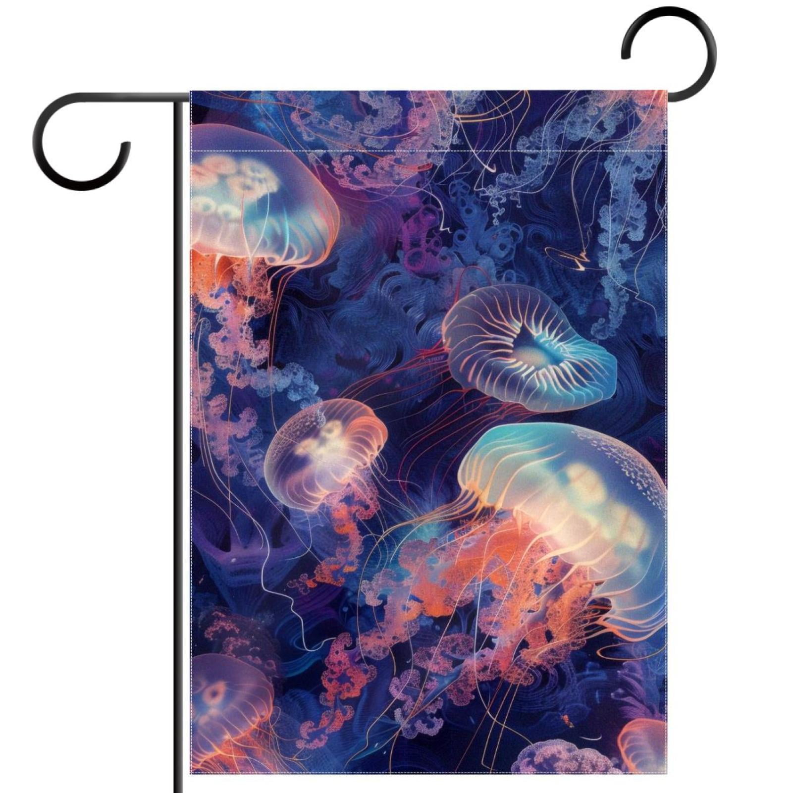 Ocean Jellyfish Double Sided Garden Flag Decorative Weather Resistant Yard Flag, Large DIY ...