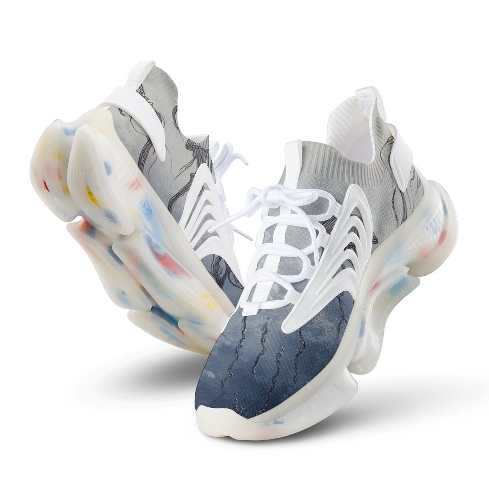 Ocean Jellyfish Ink Drawing Art Walking Shoes for Men Woman Lightweight ...