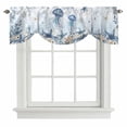 Ocean Jellyfish Tie Up Valance Curtains Blue Yellow Sea Star Shell ...