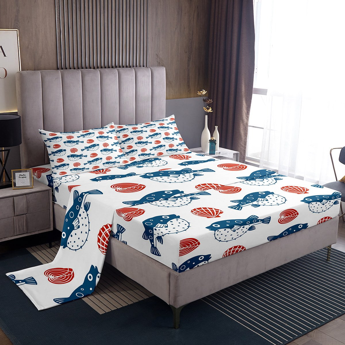 Ocean Life Sheets Adults,Cartoon Sea Animal Bed Sheets Set Twin Size ...