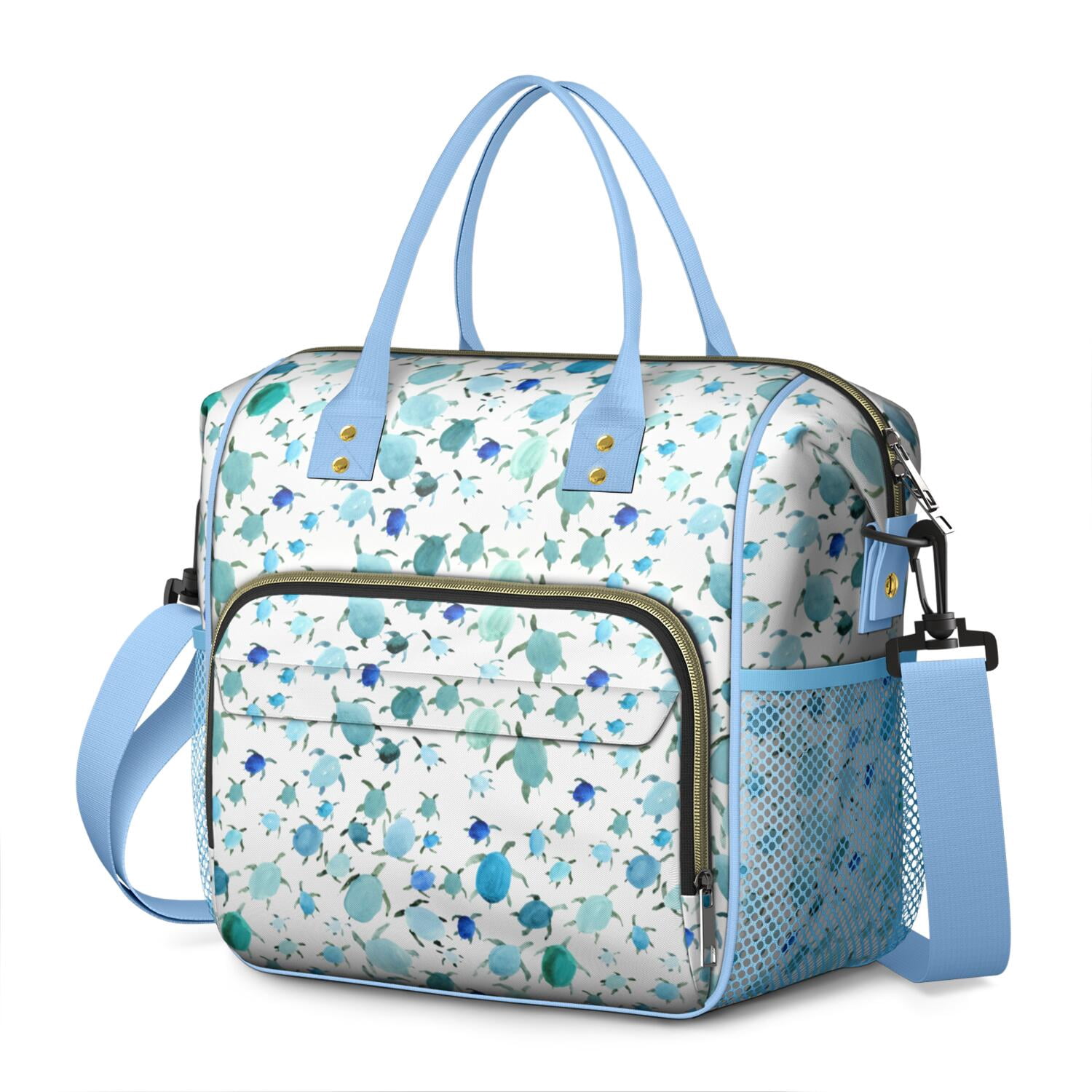 Ocean Life Turtle Print Insulated Lunch Bag – Leakproof Large Cooler ...