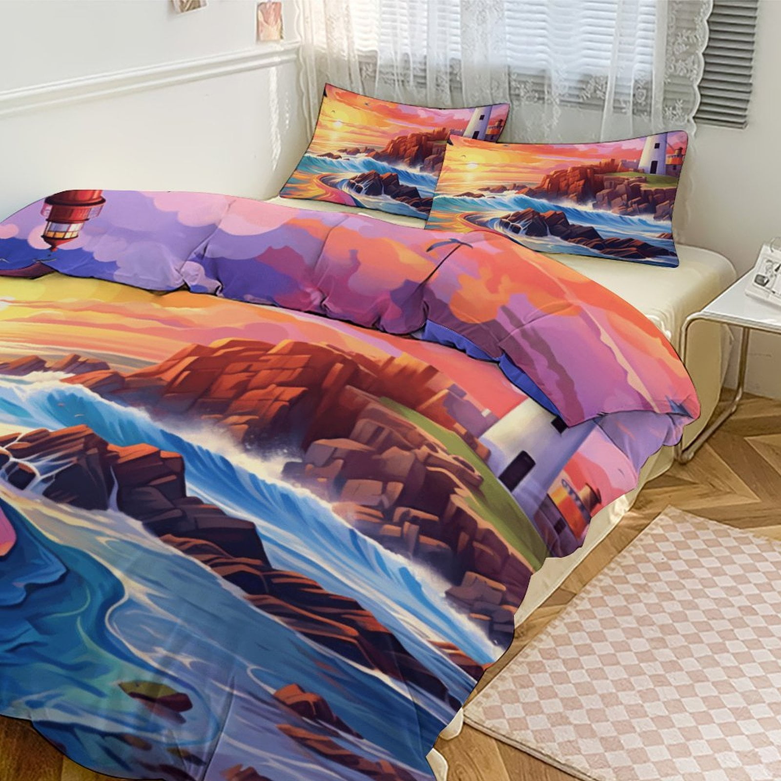 Ocean Lighthouse Bedding Set with Zipper Closure for Girls & Boys ...