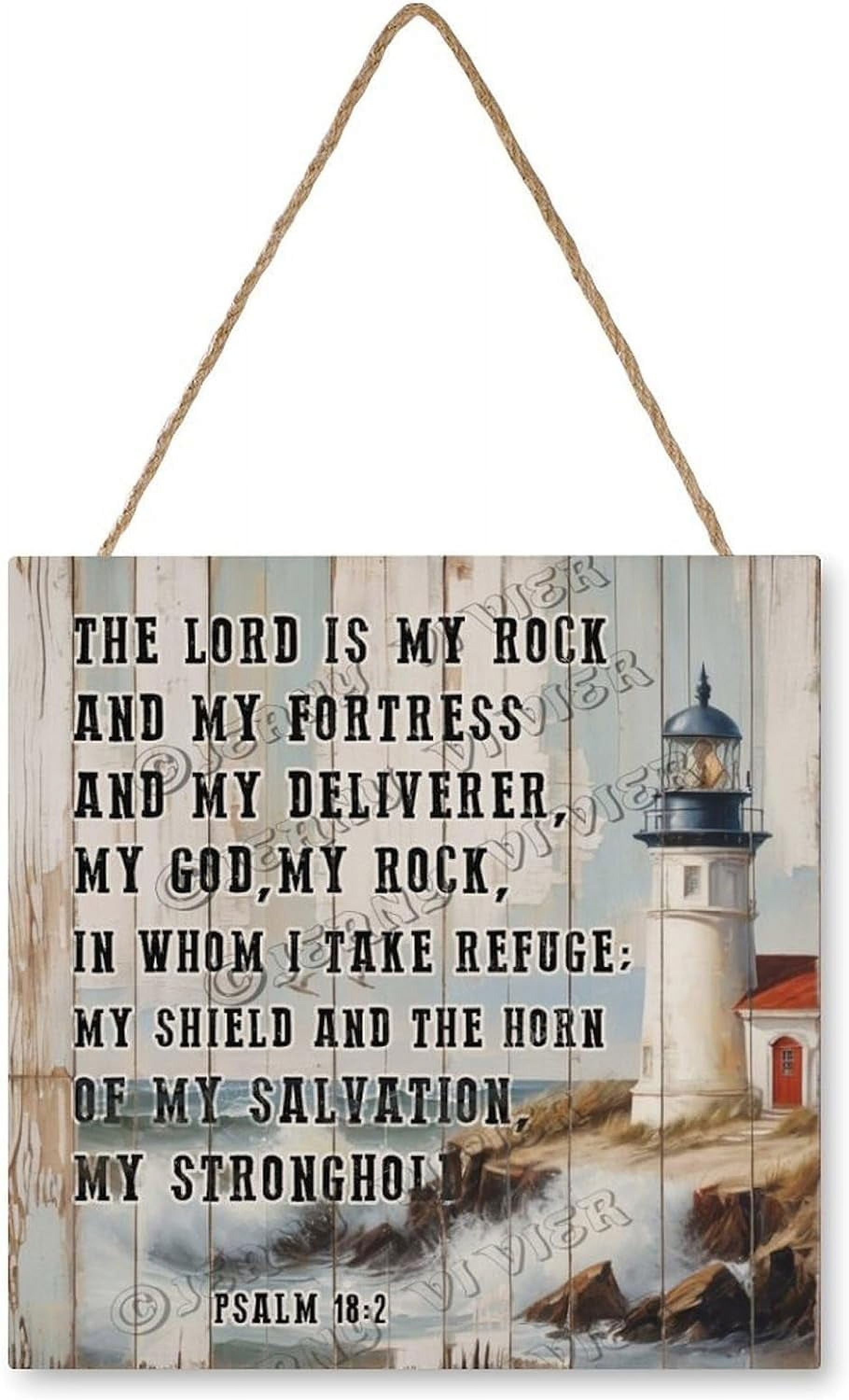 Ocean Lighthouse Christian Psalm Bible Quotes Wooden Sign MDF Hanging ...
