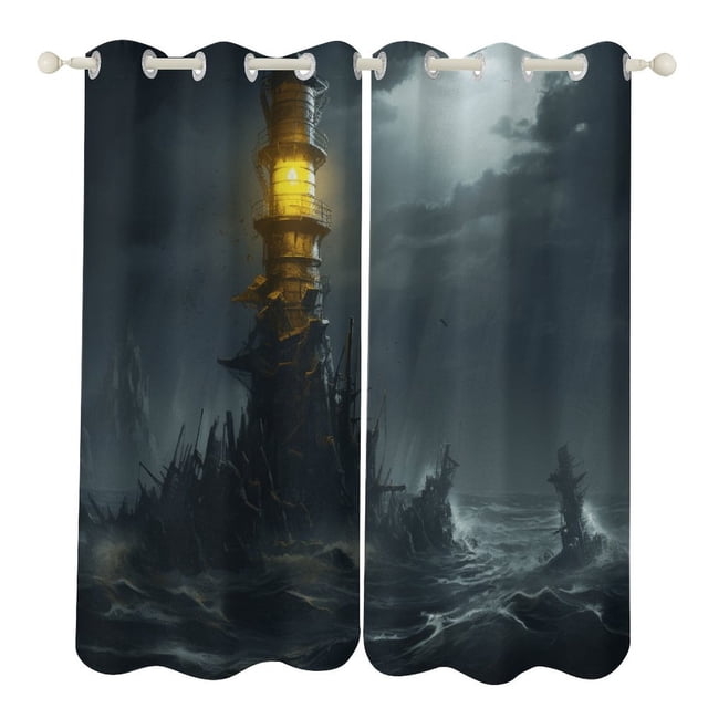 Ocean Lighthouse Modern Window for Living Room Curtains for Child ...