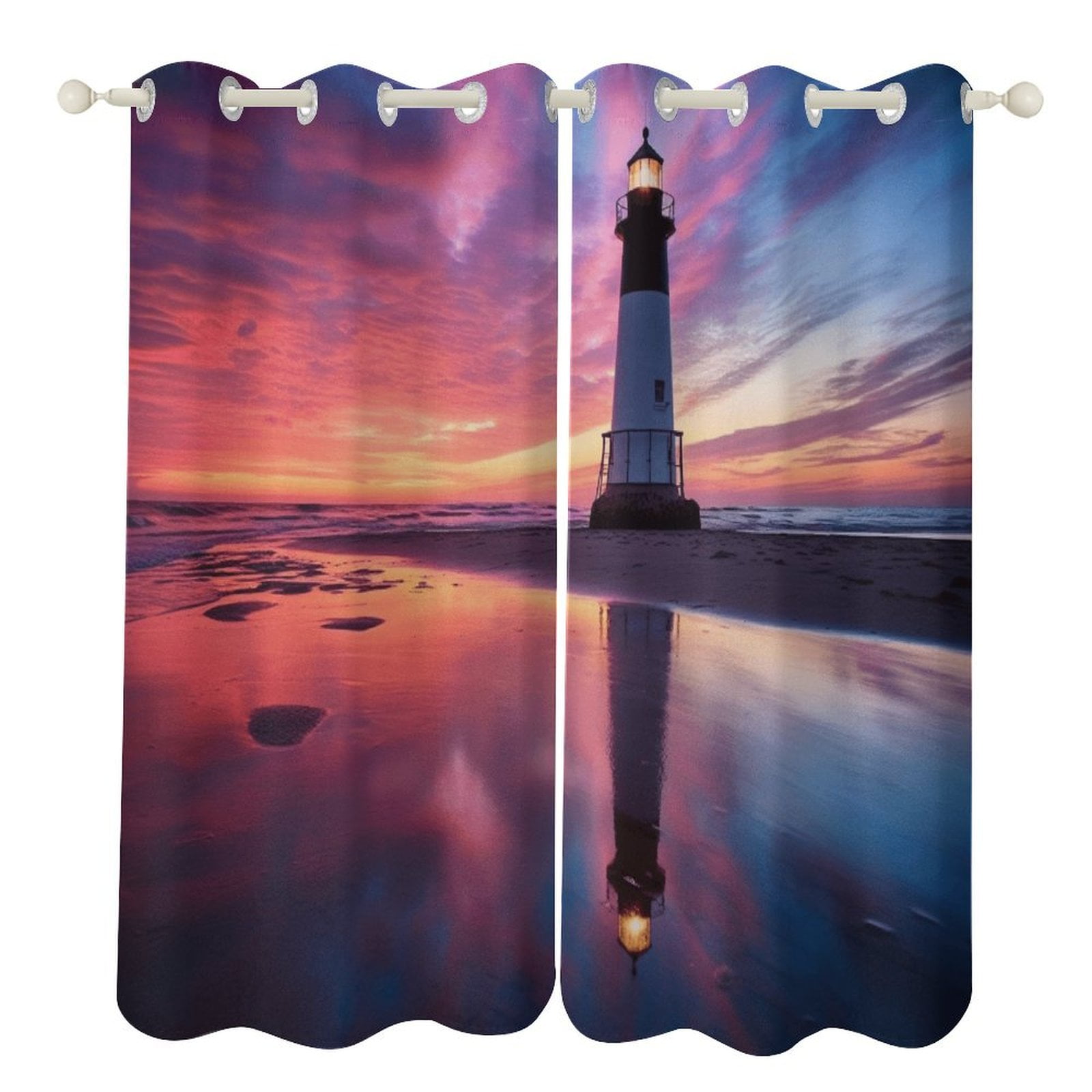 Ocean Lighthouse Modern Window for Living Room Curtains for Child ...