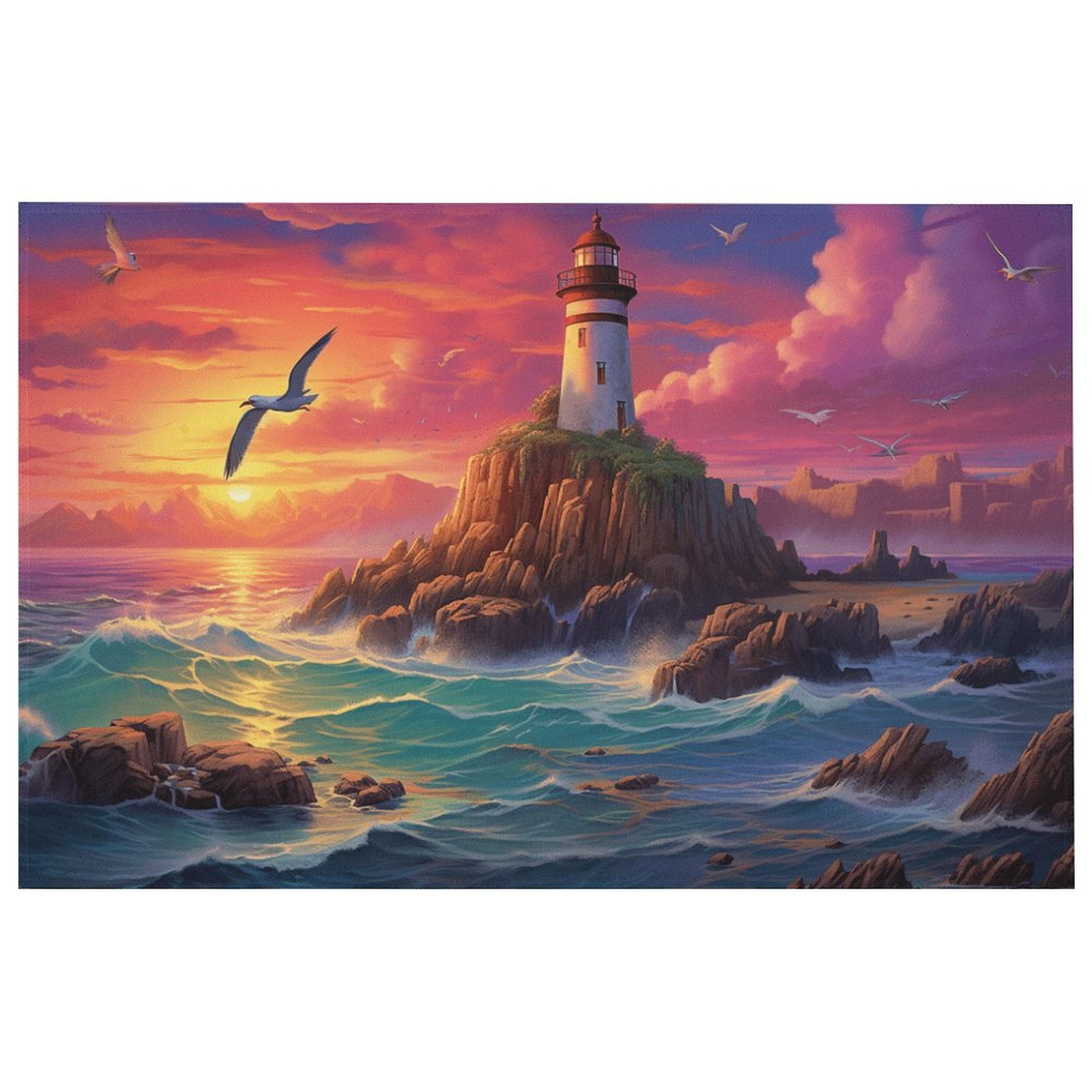 Ocean Lighthouse Rug - for Living Room, Bedroom, And Dining Room ...