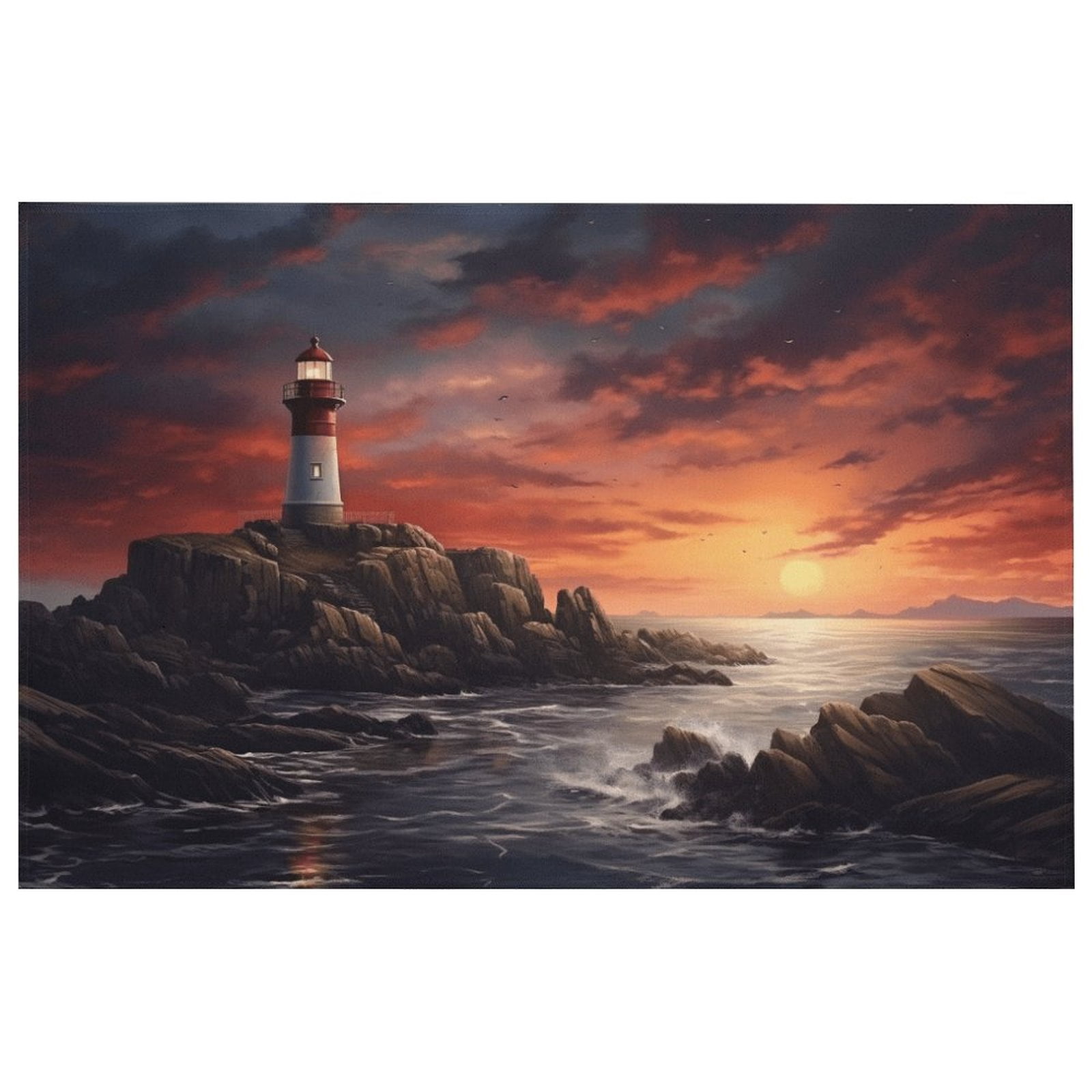 Ocean Lighthouse Rug - for Living Room, Bedroom, And Dining Room ...
