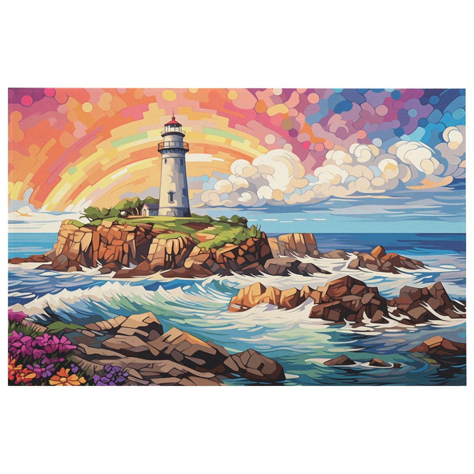 Ocean Lighthouse Rug - for Living Room, Bedroom, And Dining Room ...