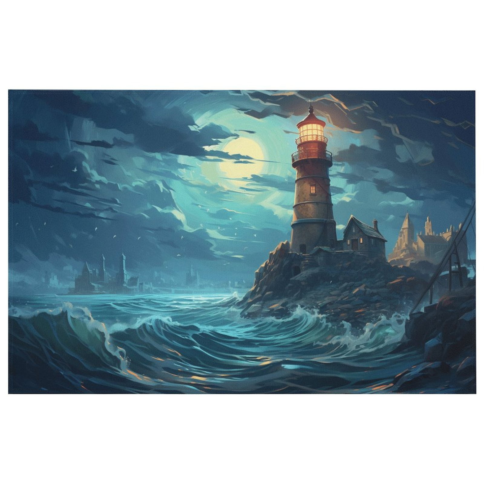 Ocean Lighthouse Rug - for Living Room, Bedroom, And Dining Room ...