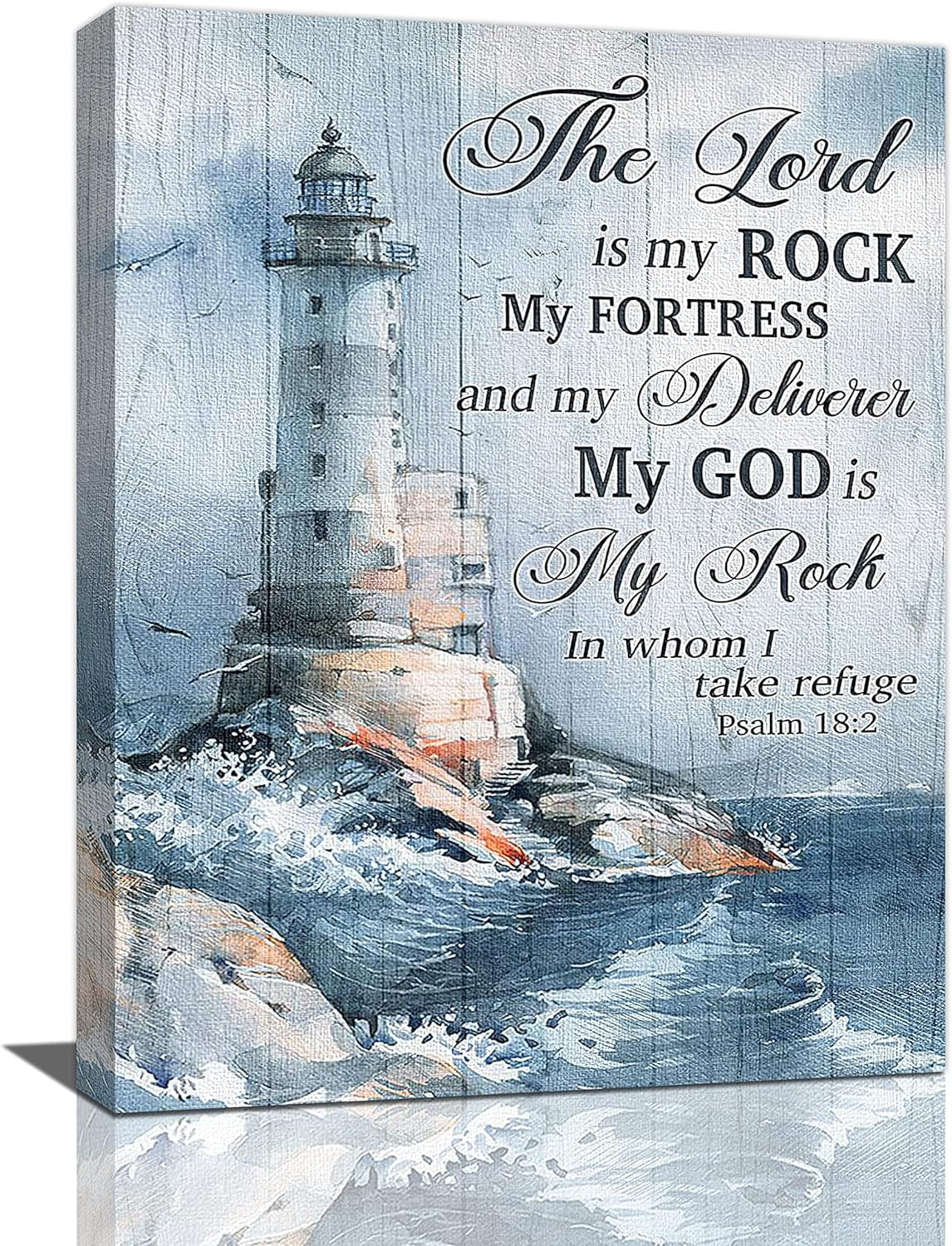 Ocean Lighthouse Wall Art Christian Psalm Bible Quotes Wall Decor ...