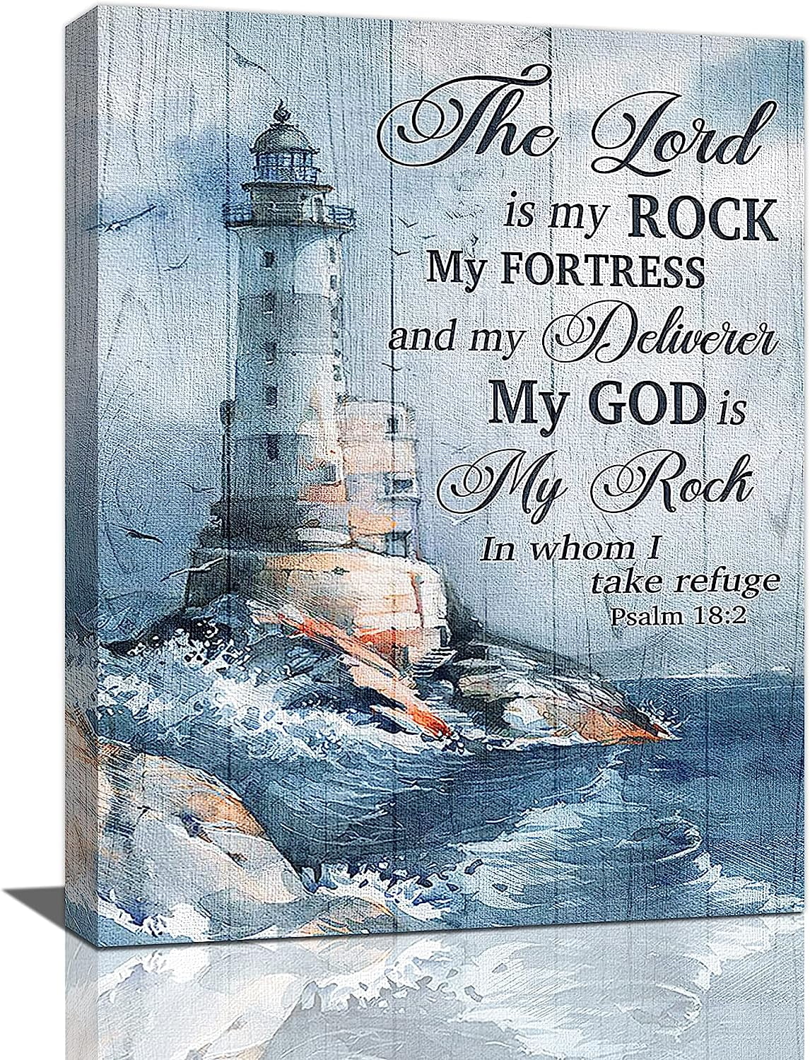 Ocean Lighthouse Wall Art Christian Psalm Bible Quotes Wall Decor ...