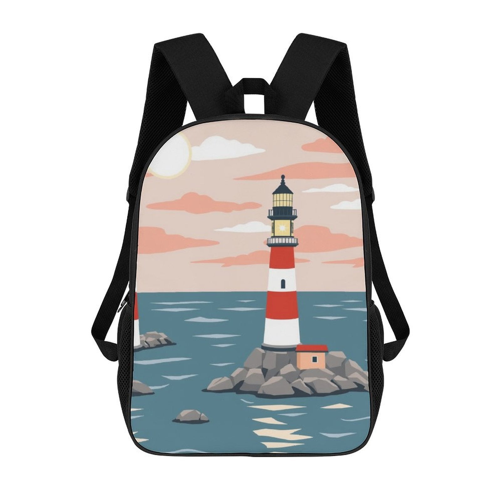 Ocean Lighthouses Sunset Backpacks For Teenagers Backpacks 17 Inch ...