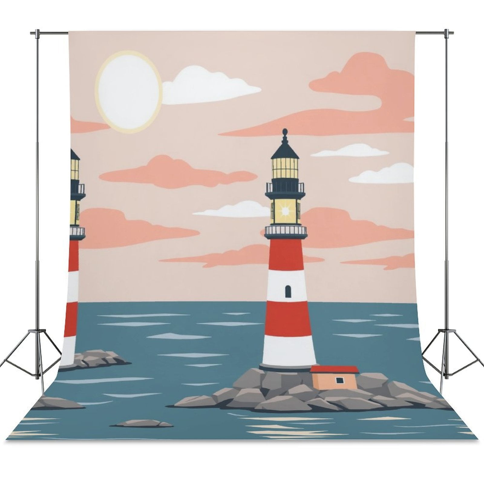 Ocean Lighthouses Sunset Decorations BackdropPortrait Photography ...