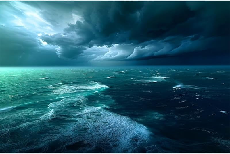 Ocean Lightning Storm Backdrop Dark Cloudy Sky Thunderstorm Photography ...