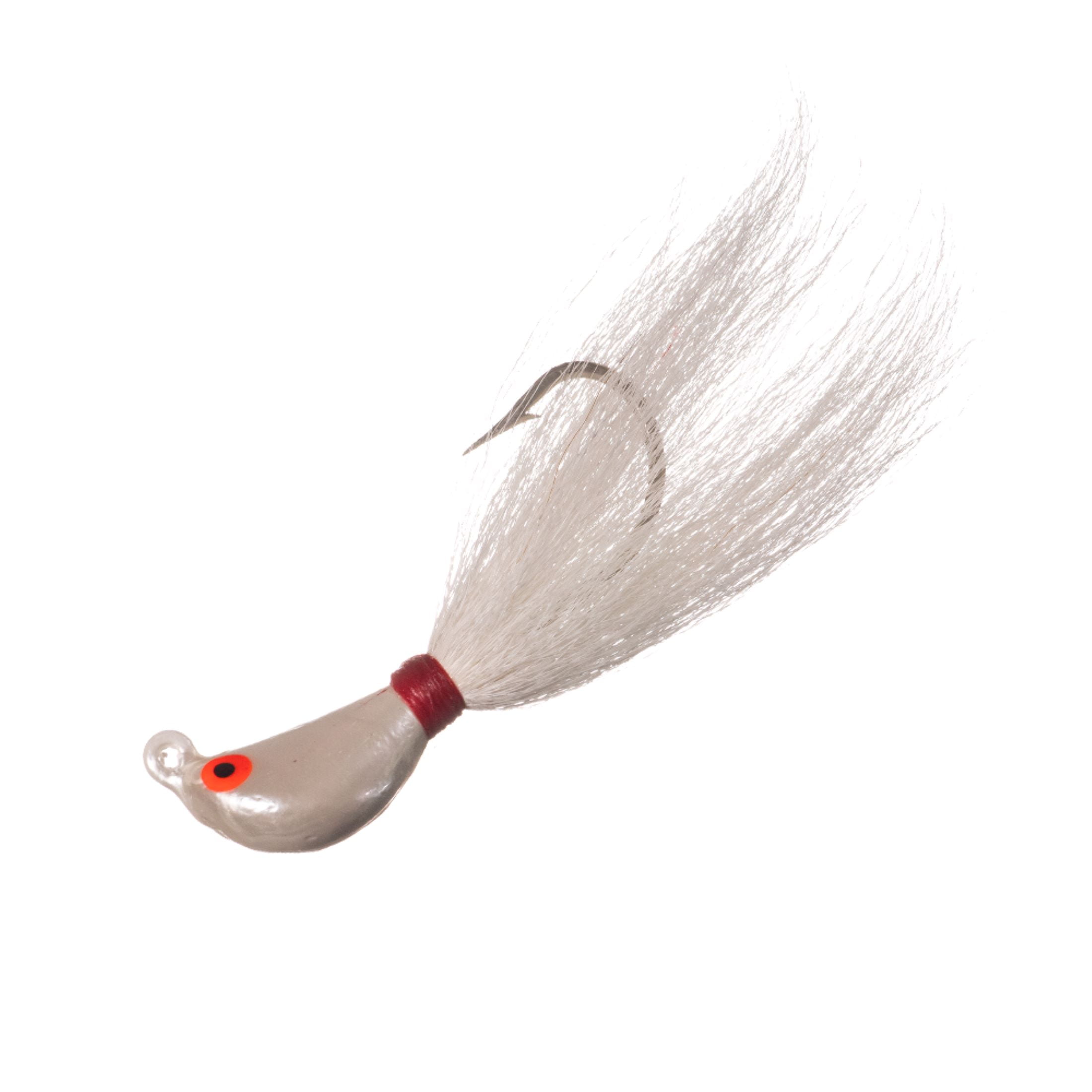 Ocean Logic Striper Fishing Jig 1/2 oz White Hand-Tied Bucktail ...