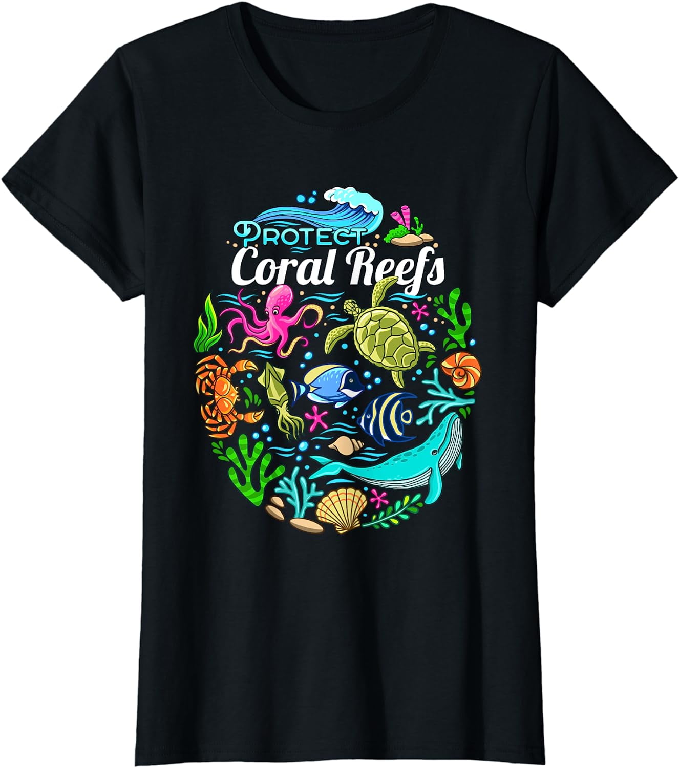 Ocean Lover Gift Men Women Kids Sea Life Protect Coral Reefs T-Shirt ...