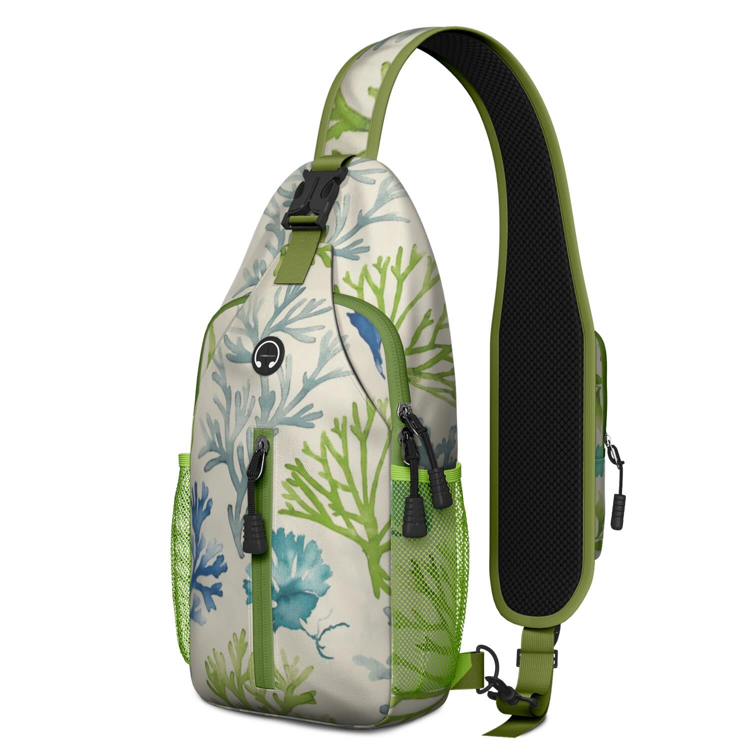 Ocean Marine Life Sling Bag with Tropical Fish and Beach Coral Design ...