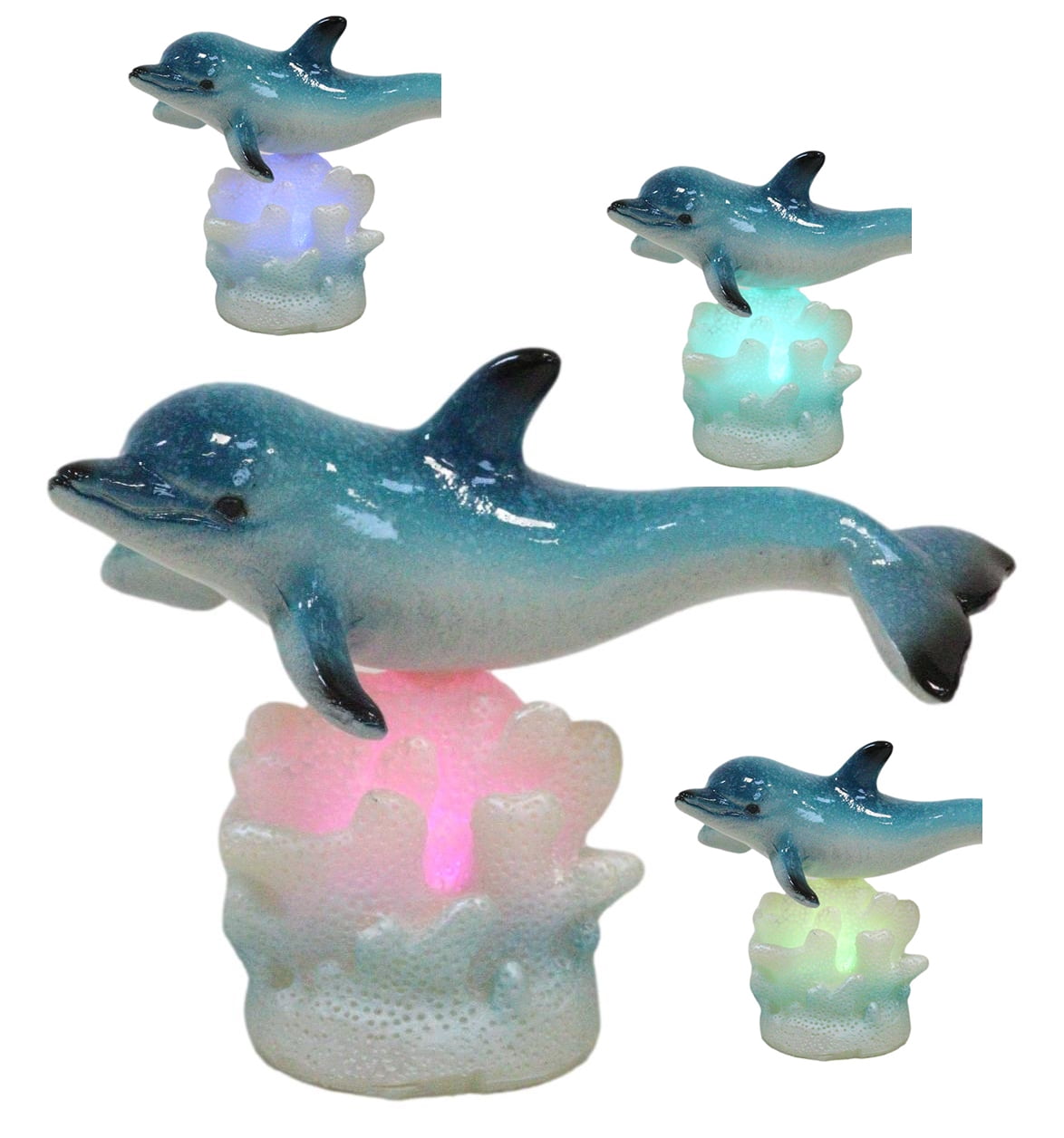 Ocean Marine Sea Dolphin Swimming By Tropical Coral Reef LED Light ...