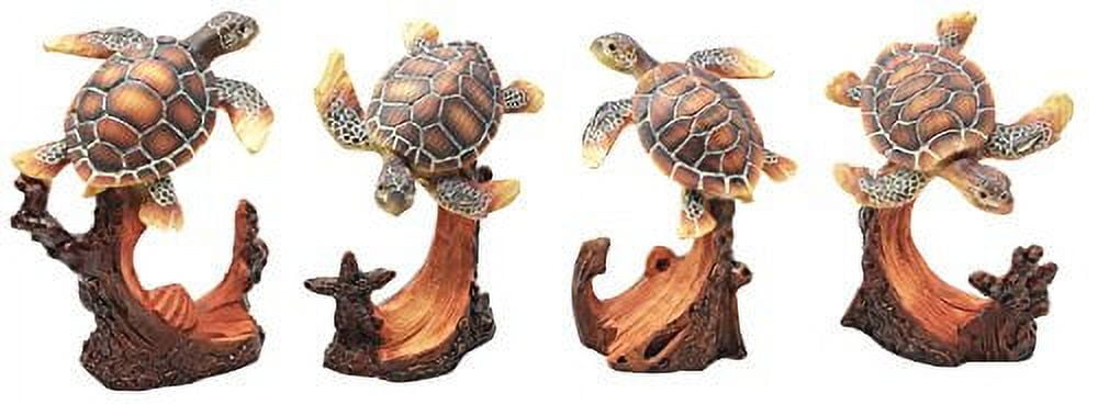 Ocean Marine Wild Life Sea Turtles Swimming Under The Sea Reefs ...