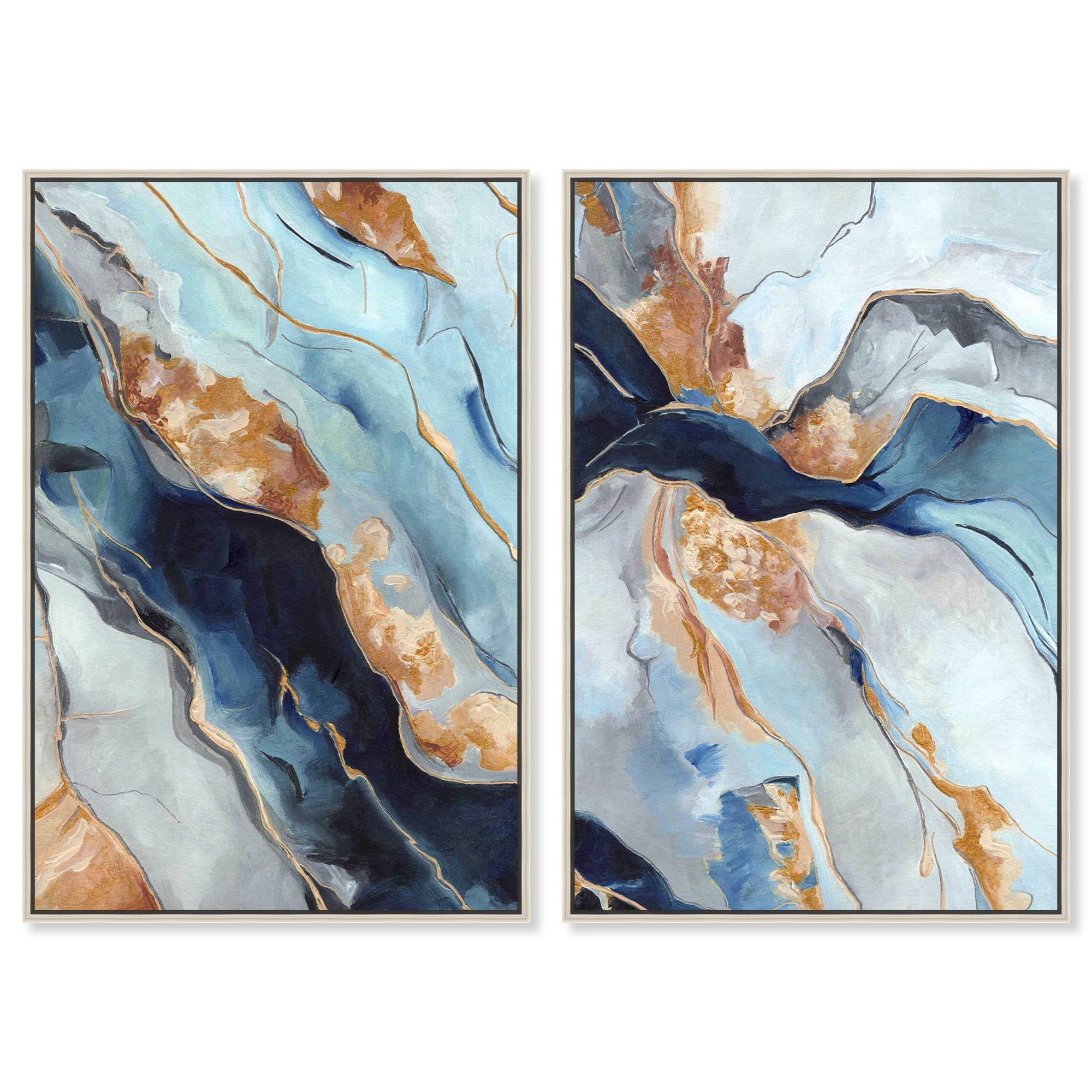 Ocean Melody Set Canvas Set of 2 Luxe Abstract Sets by Art Remedy ...