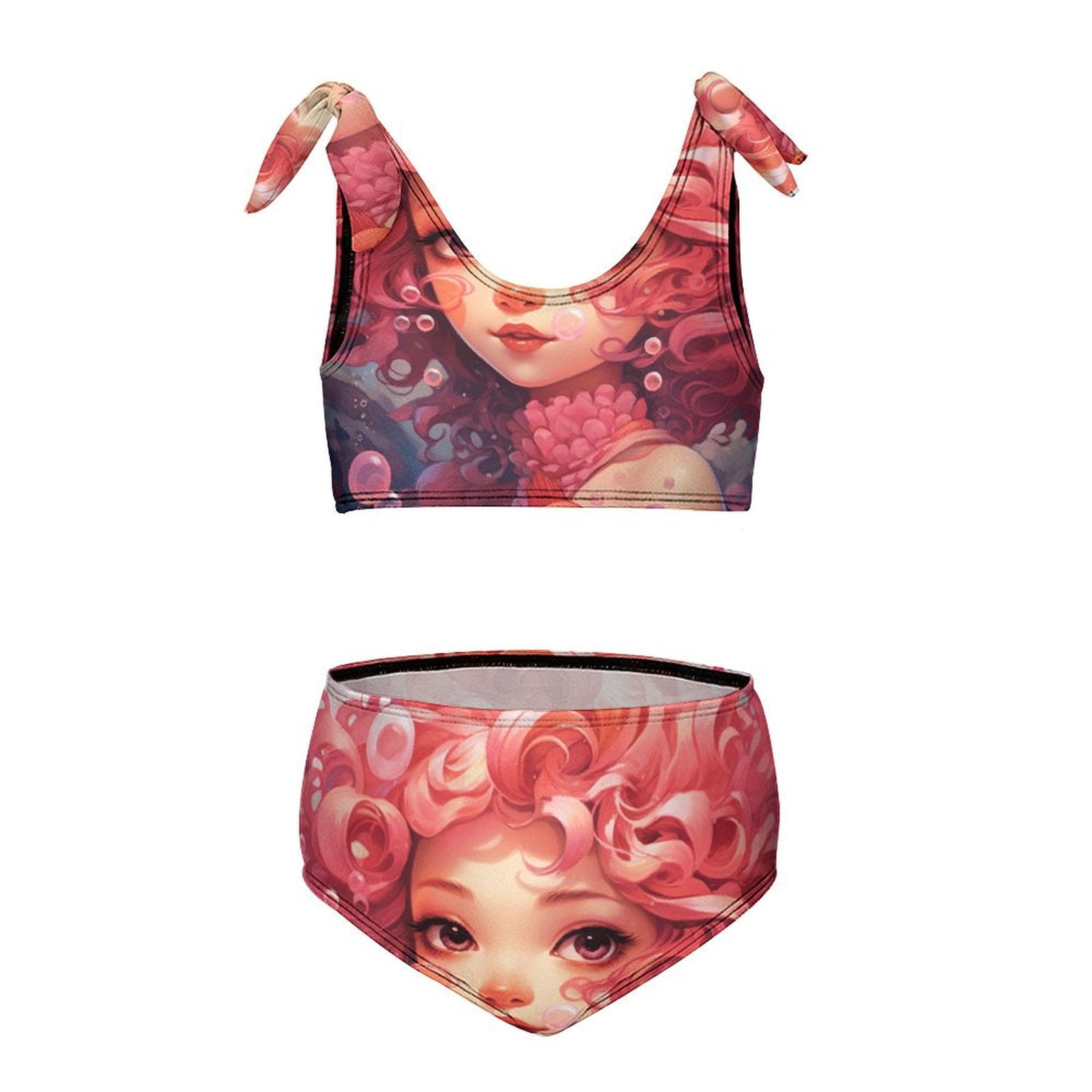 Ocean Mermaid Coral Girls' 2-Piece Tankini Swimsuit - Walmart.com