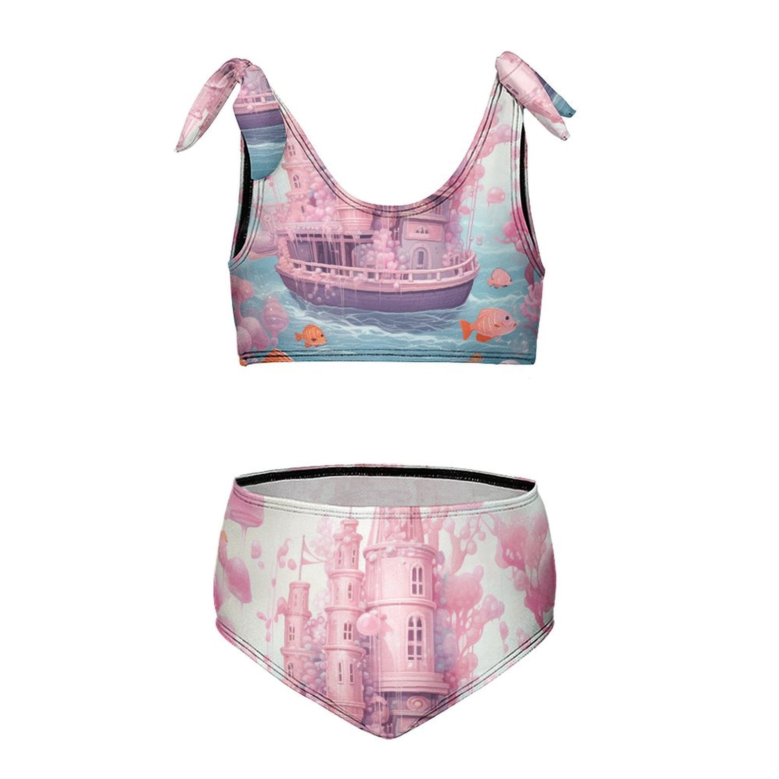 Ocean Mermaid Coral Girls' 2-Piece Tankini Swimsuit - Walmart.com