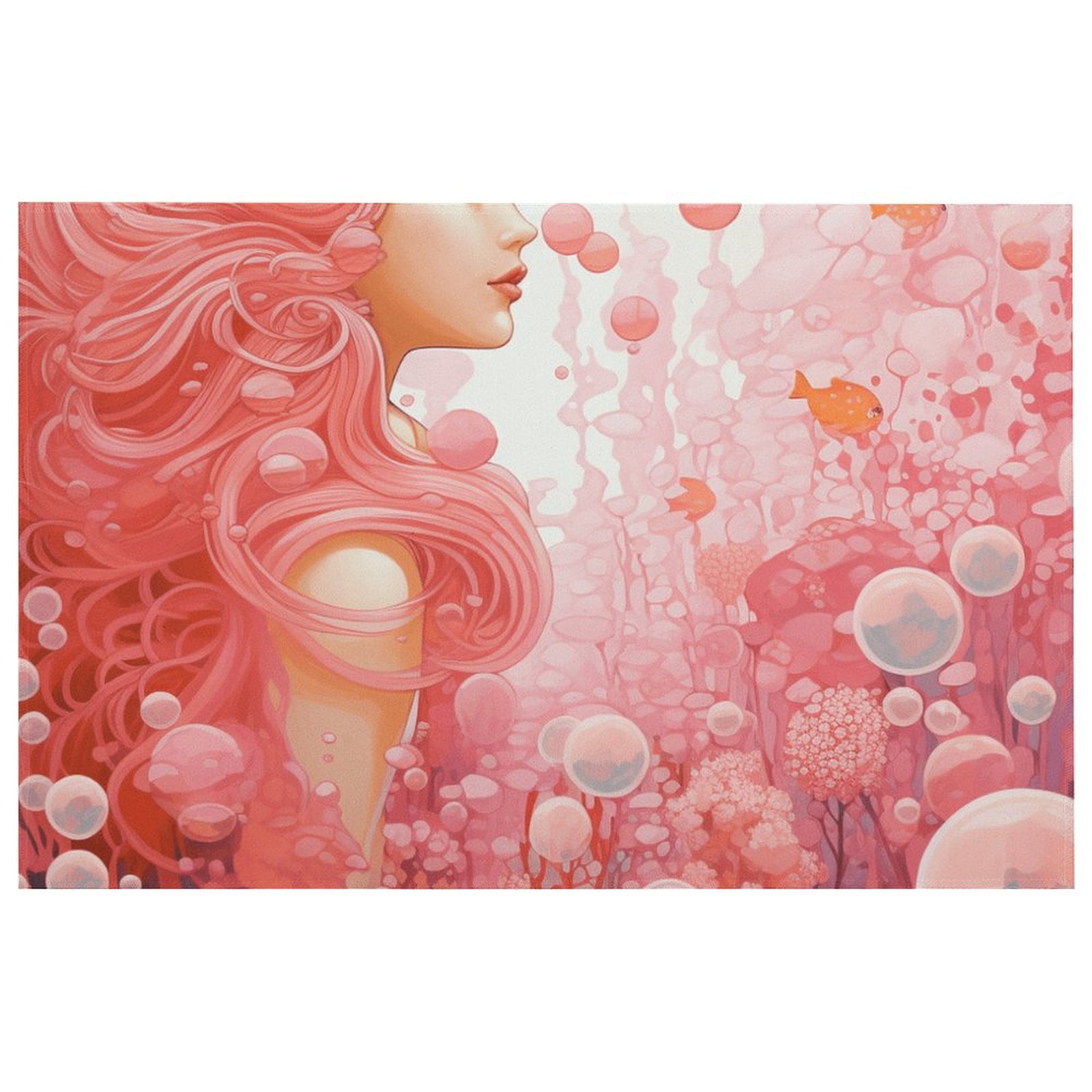 Ocean Mermaid Coral Rug - for Living Room, Bedroom, And Dining Room ...