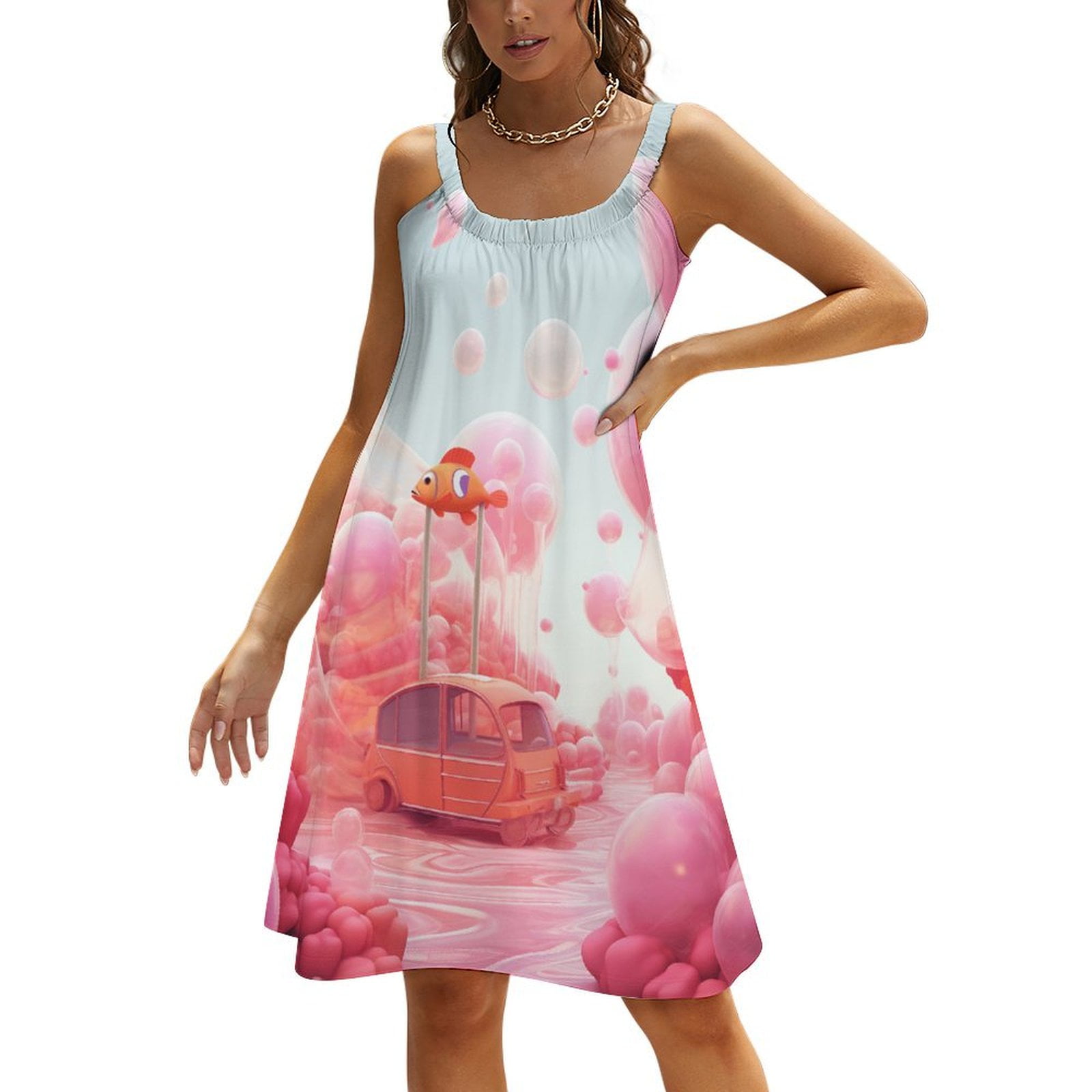 Ocean Mermaid Coral Womens Summer Dresses Casual Sleeveless Tshirt ...