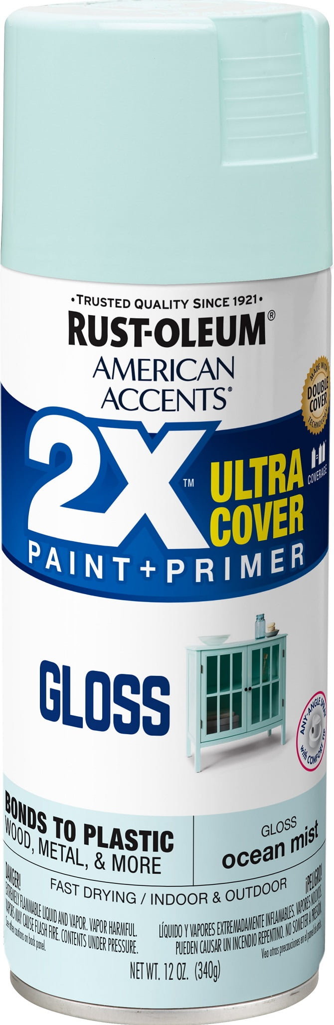 Ocean Mist, Rust-Oleum American Accents 2X Ultra Cover Gloss Spray ...