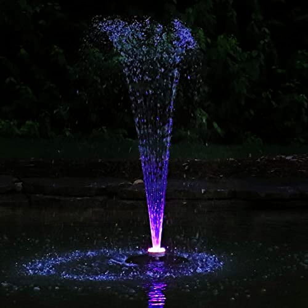 Ocean Mist Small Floating Fountain with 48 RGB LED Lights and 600GPH ...