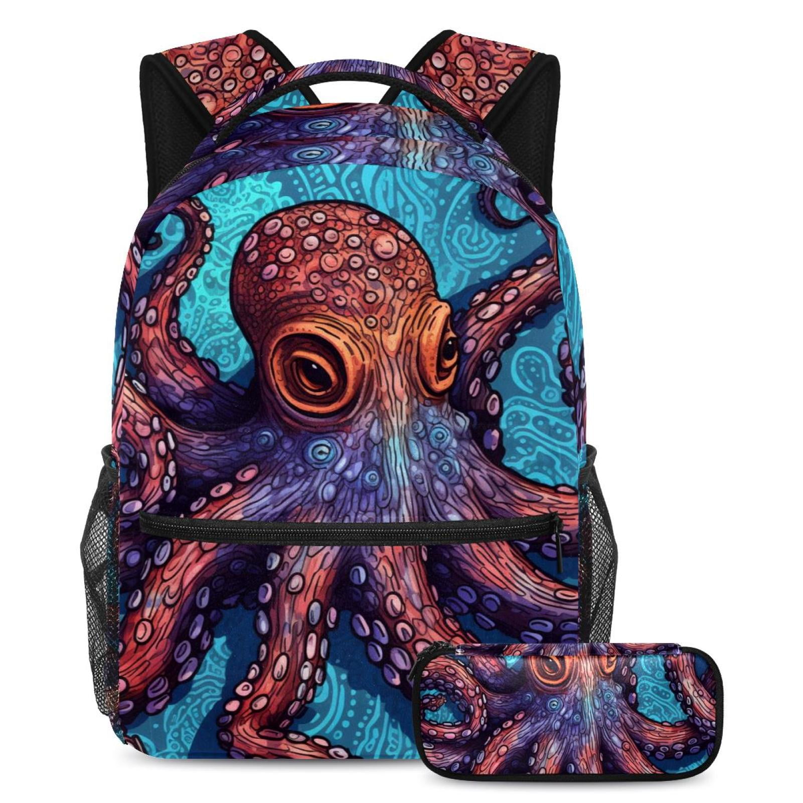 Ocean Monster Octopus Pop Art School Bag Set – Backpack with Pencil ...