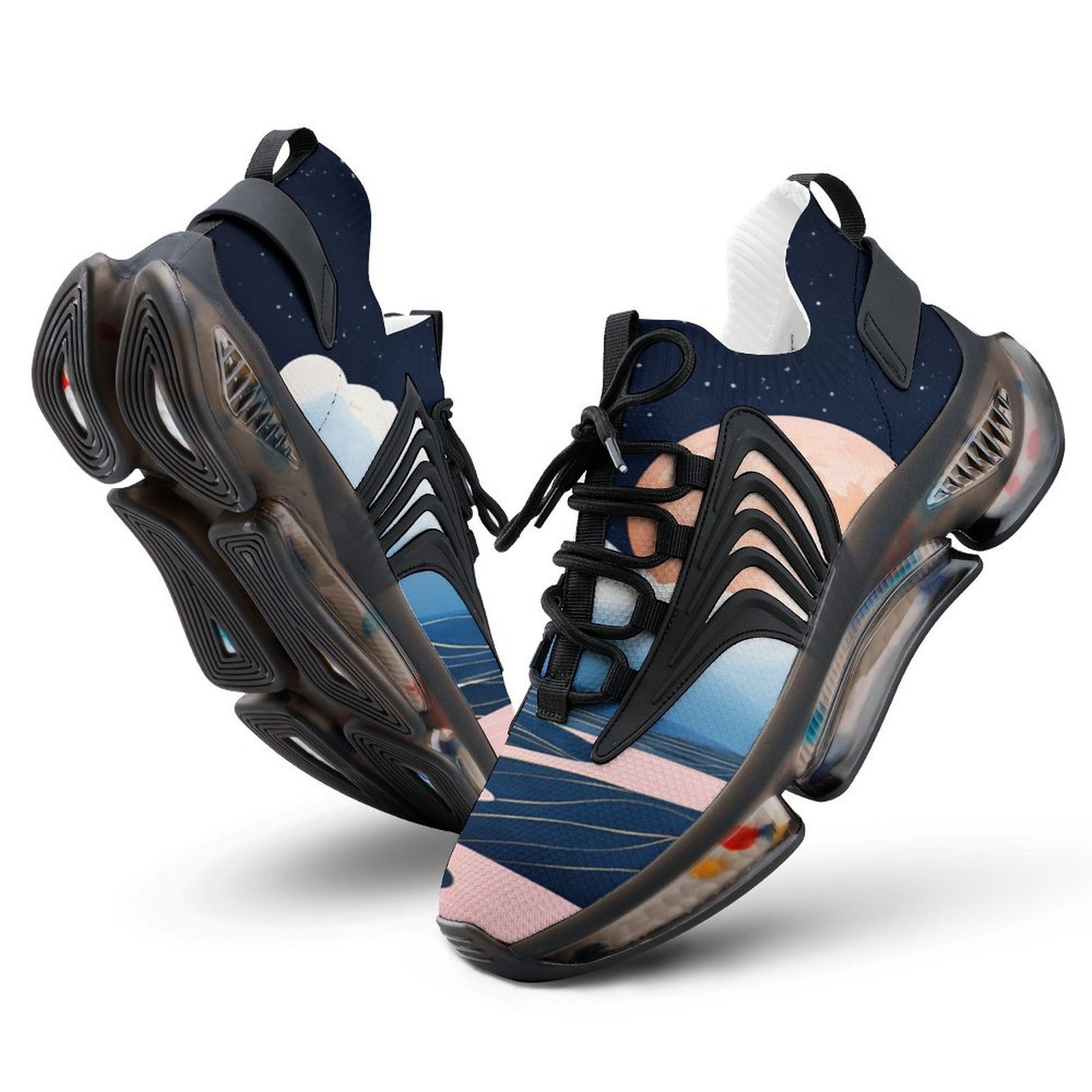 Ocean Moon Night Sky Walking Shoes for Men Woman Lightweight Tennis ...