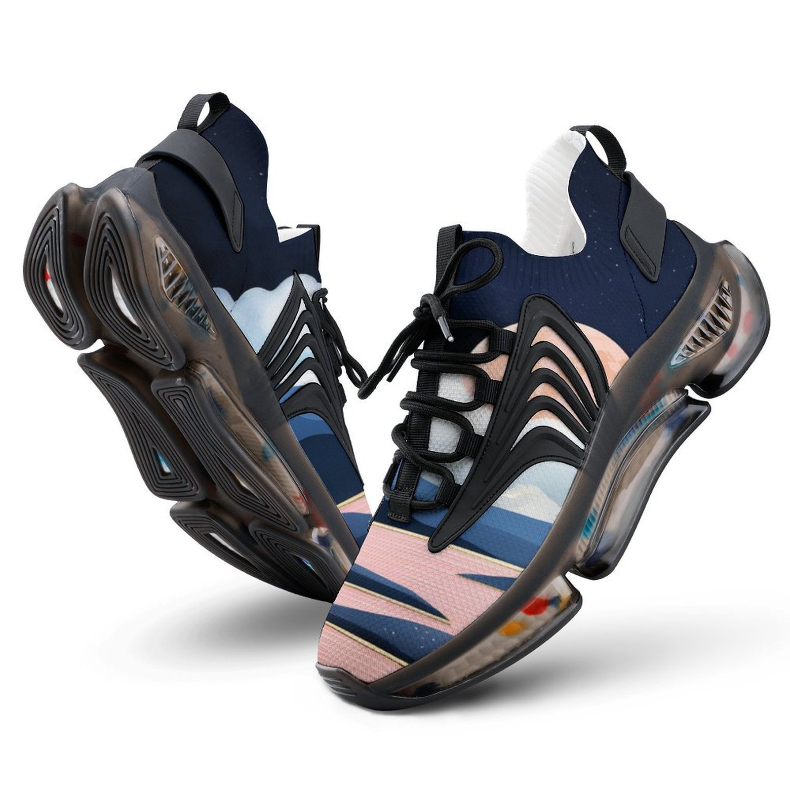 Ocean Moon Night Sky Walking Shoes for Men Woman Lightweight Tennis ...