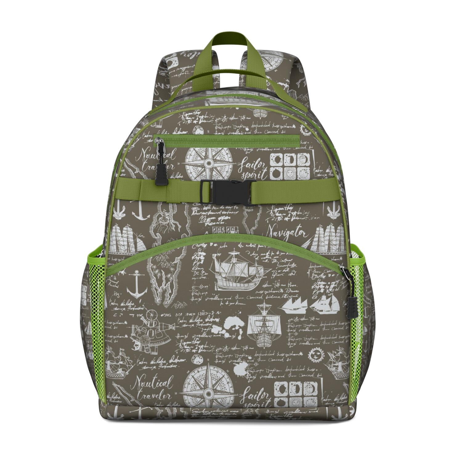 Ocean Nautical Students Backpack with Anchor, Boat, Coastal Marine ...