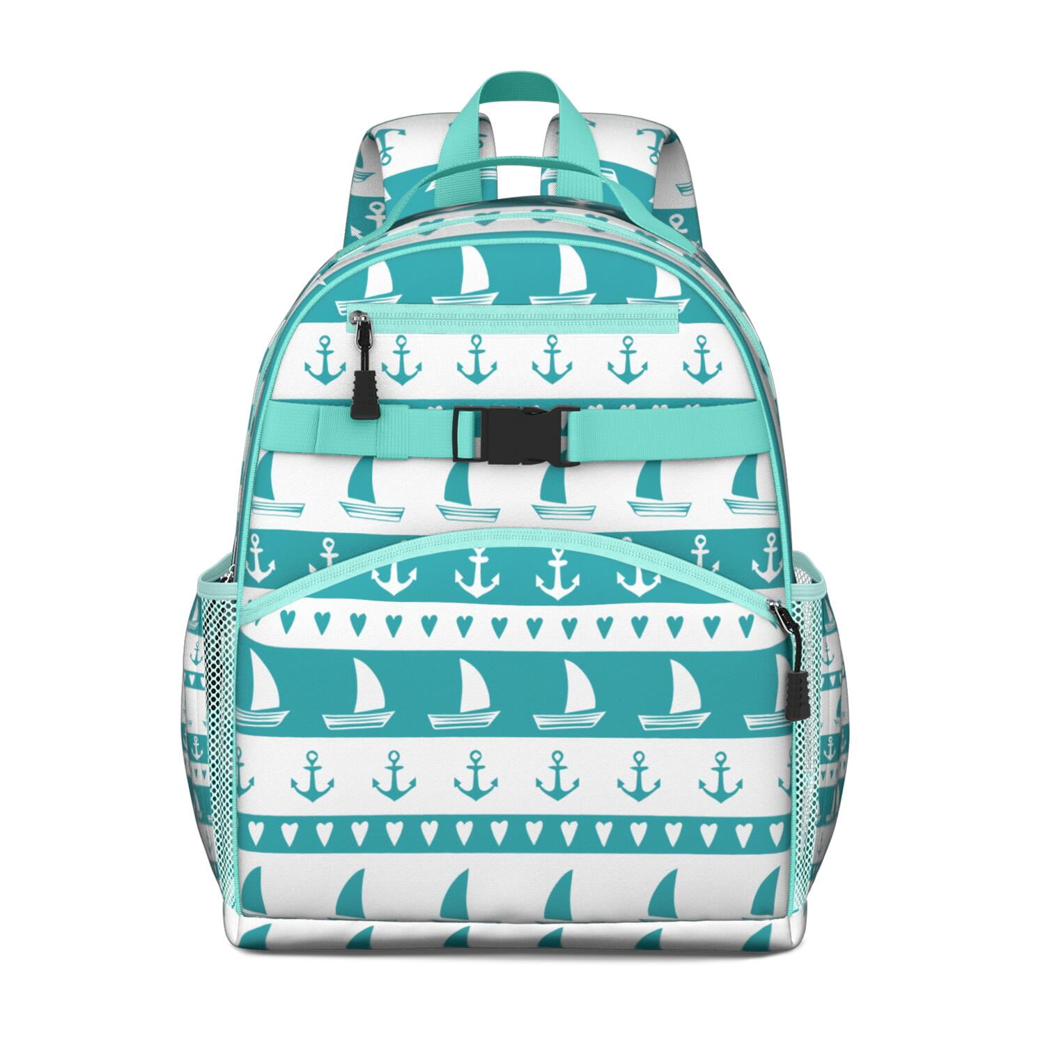 Ocean Nautical Students Backpack with Anchor, Boat, Coastal Marine ...