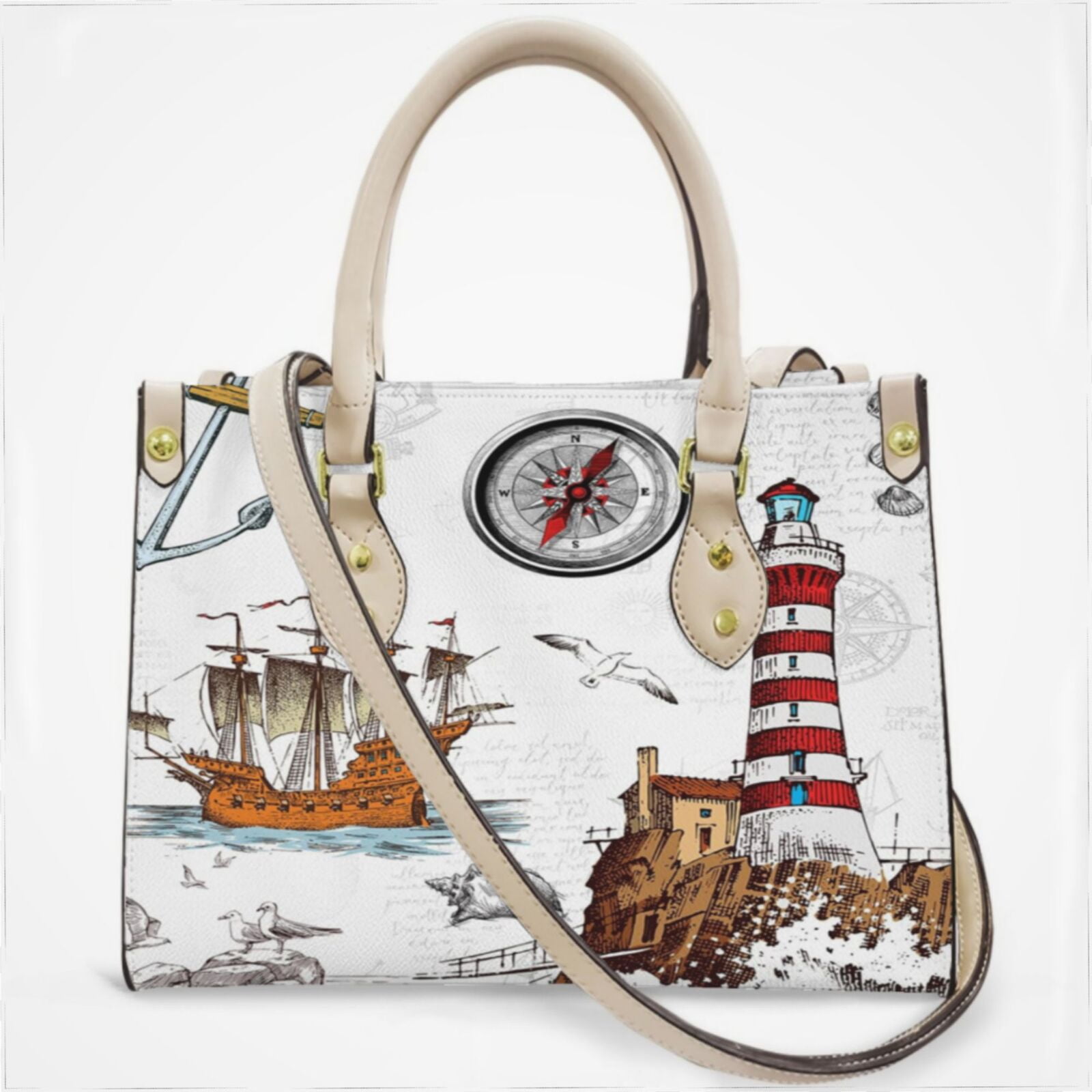 Ocean Nautical Vintage Sea Coastal Lighthouse Boat Cross Body Bags For ...