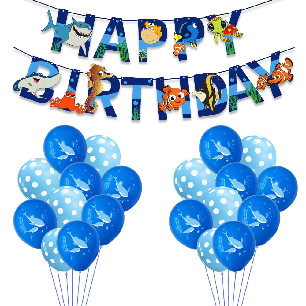 Ocean Nemo Shark Dory cartoon Animal Theme Birthday Party Decoration ...