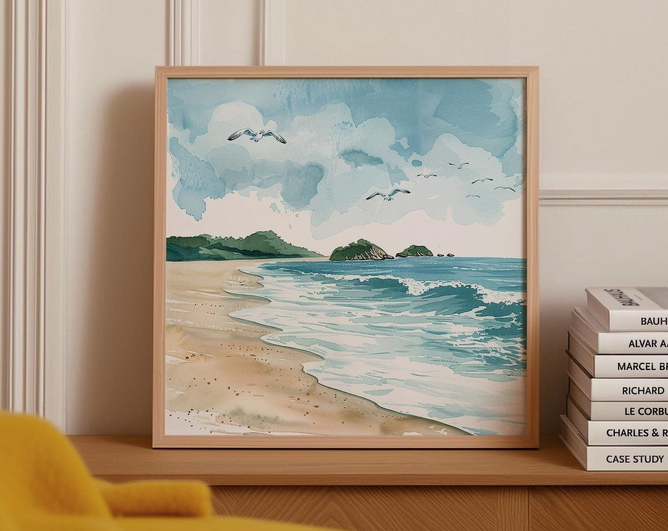 Ocean Neutral Coastal Wall Art, Beachy Sea Waves Art, Beach House Wall ...