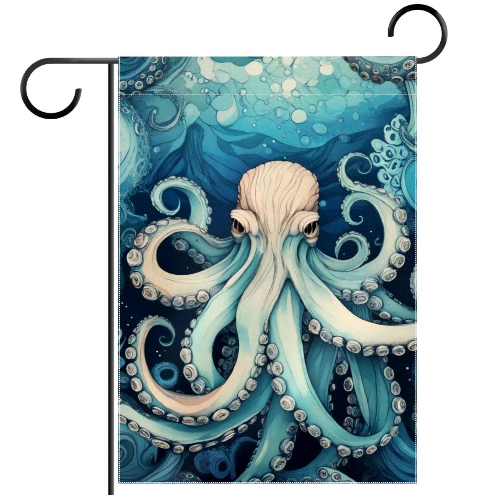 Ocean Octopus Welcome Garden Flags, 12 x 18 Inch Double Sided Outdoor ...