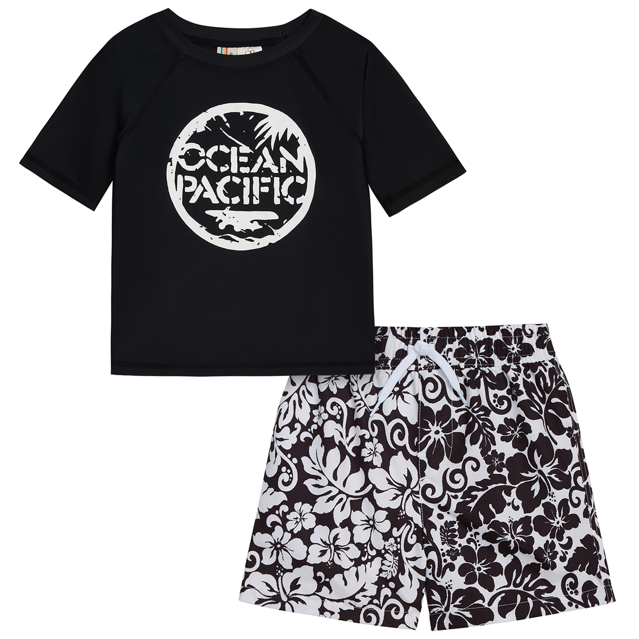 Ocean Pacific Boy's Rash Guard and Swim Trunks Set, Sizes 4 - 12 ...