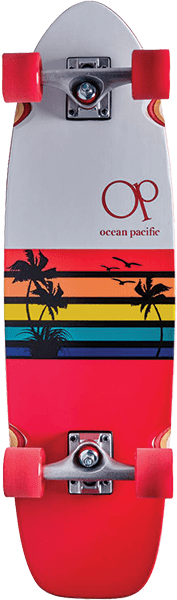 Ocean Pacific Sunset Cruiser Complete Skateboard 8.75X30 White Red ...