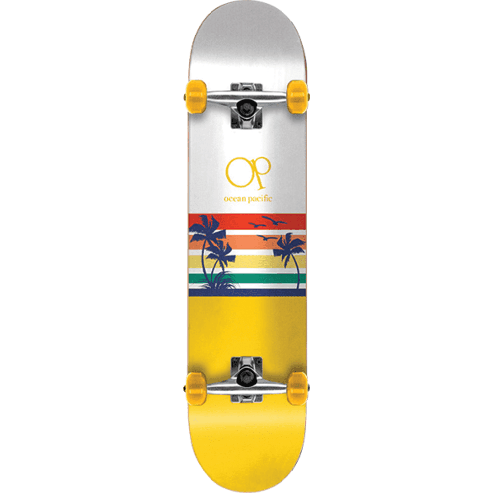 Ocean Pacific Sunset Park/Street Complete Skateboard -7.75 White/Yellow ...